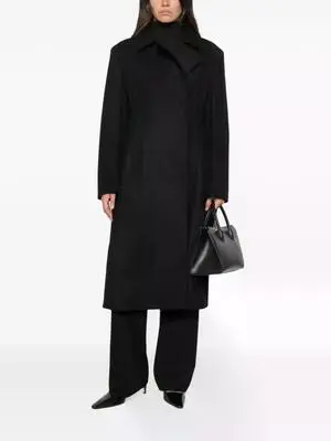 JIL SANDER Concealed-fastening Double-breasted Coat - Black