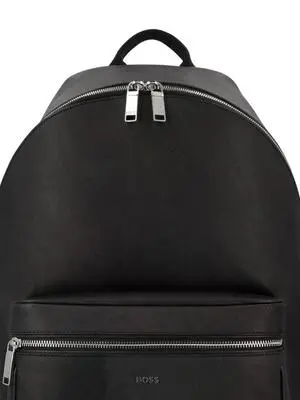BOSS Structured Backpack With Polished Logo-lettering