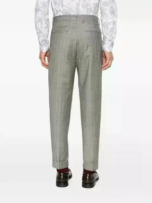 BERWICH Prince Of Wales Check Pleated Trousers