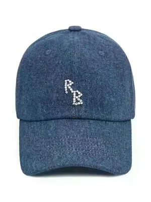 Ruslan Baginskiy Crystal-embroidered Denim Baseball Cap - Blue