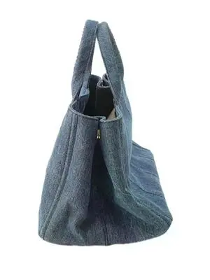 Prada 2013-2026 Denim Canapa Logo Tote Satchel