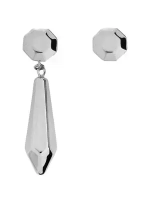 MAISON MARGIELA Asymmetric Faceted Earrings - Silver