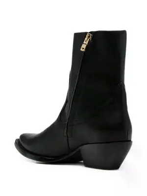Amiri Embroidered Leather Boots