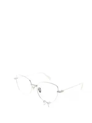 YVMIN Bowknot Crystal-embellished Glasses - Silver