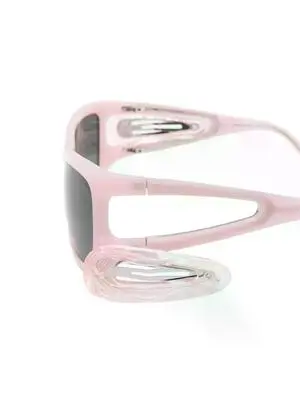 YVMIN Hair-clip Rectangle-frame Sunglasses - Pink