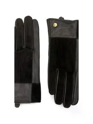 Barbour Corduroy-panel Leather Gloves