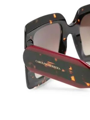 Carolina Herrera Tortoiseshell-effect Square-frame Sunglasses