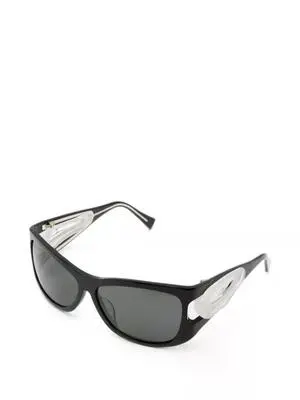 YVMIN Hair-clip Rectangle-frame Sunglasses - Black