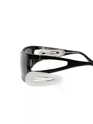 YVMIN Hair-clip Rectangle-frame Sunglasses - Black