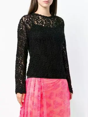 Comme Des Garçons Crochet Long Sleeved Blouse