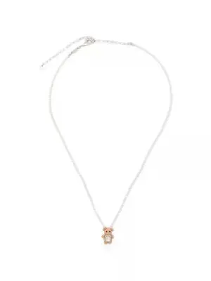 YVMIN Bear-pendant Mother-of-pearl Necklace - Silver