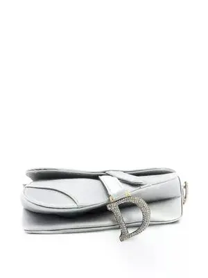 Dior Saddle Handbag Satin With Crystals Mini Shoulder Bag - Blue