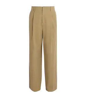 LE17SEPTEMBRE Cotton Twill Pleated Trousers - Beige