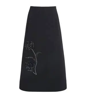 Huishan Zhang Wool Evelina Midi Skirt