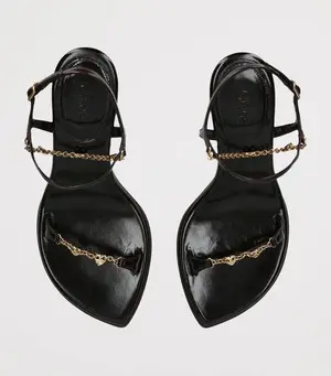 Chloé Patent Leather Zia Heeled Sandals 80
