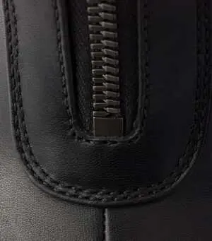 Prada Leather Zipped Heeled Ankle Boots 85