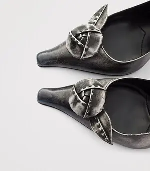 Prada Leather Bow-detail Slingback Pumps 90