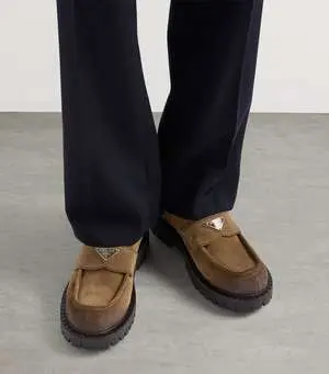 Prada Suede Aged Chunky Loafers