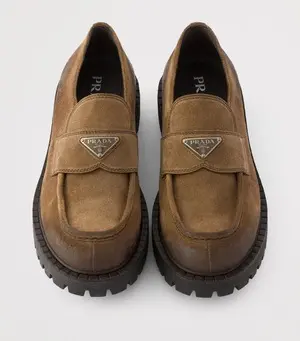Prada Suede Aged Chunky Loafers