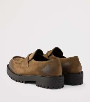 Prada Suede Aged Chunky Loafers