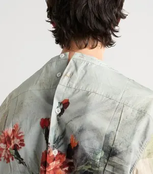 Prada Cotton Floral Back-button Shirt