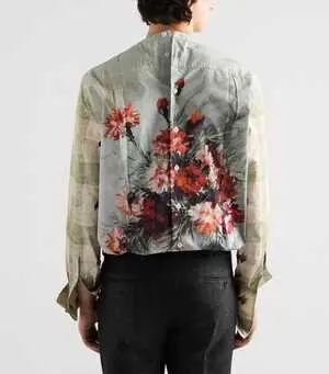 Prada Cotton Floral Back-button Shirt