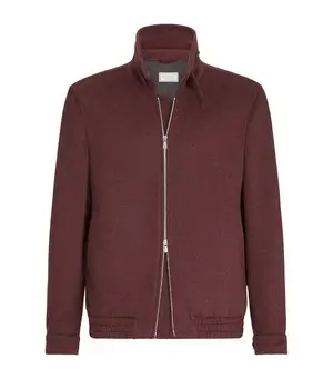 Brunello Cucinelli Virgin Wool Bomber Jacket - Grey