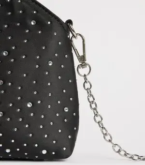 Monnalisa Crystal-embellished Satin Shoulder Bag