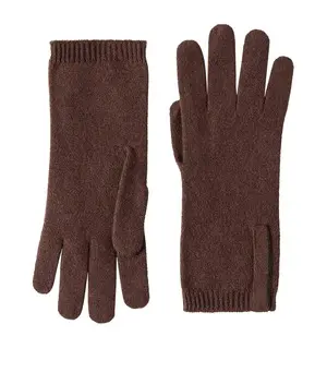Brunello Cucinelli Cashmere Monili-trim Gloves - Brown