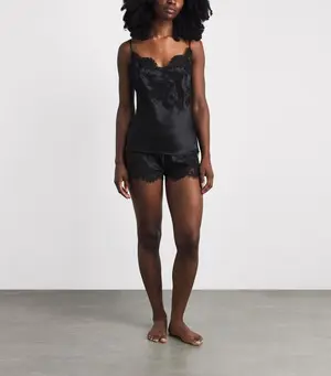 MARJOLAINE Silk Floral Tess Shorts - Black
