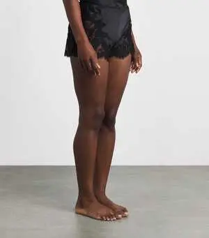 MARJOLAINE Silk Floral Tess Shorts - Black