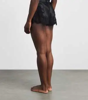MARJOLAINE Silk Floral Tess Shorts - Black