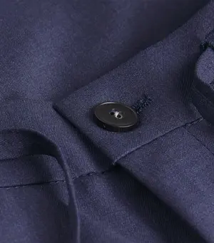 Canali Stretch-wool Drawstring Straight Trousers