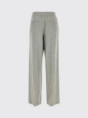 Brunello Cucinelli Pinstripe Wide-leg Wool Blend Pants With Sequins