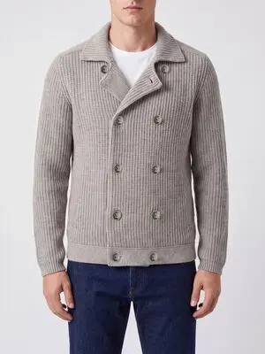 Brunello Cucinelli Brunello Cucinelli Double-Breasted Pure Cashmere Cardigan Grey