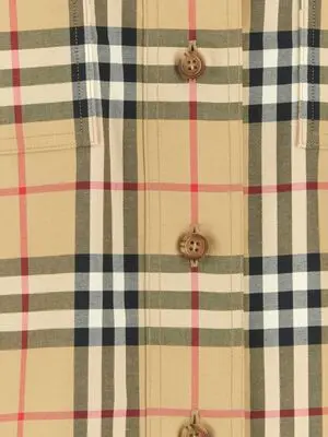 Burberry Check Shirt - Beige