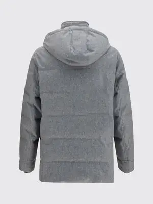 Brunello Cucinelli Padded Wool Parka With Detachable Hood - Grey