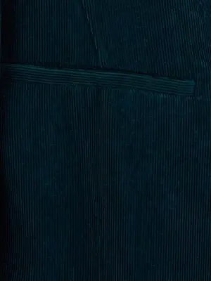 FORTE_FORTE Single-breasted Corduroy Velvet Blazer With Peak Lapels - Green