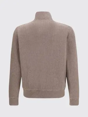 Brunello Cucinelli Suede Calfskin Bomber Jacket With Knit Details
