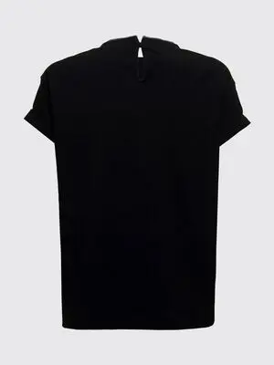 Brunello Cucinelli Short-sleeved Cotton T-shirt With Monili Embroidery - Black