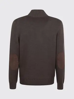 FAY Wool Long-sleeved Turtleneck With Toggle Fastening - Brown