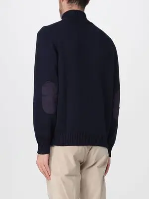FAY Wool Long-sleeved Turtleneck With Iconic Toggle Fastening - Navy