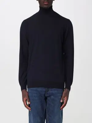 DRUMOHR Long-sleeved Turtleneck In Fine Super 140's Virgin Wool - Navy