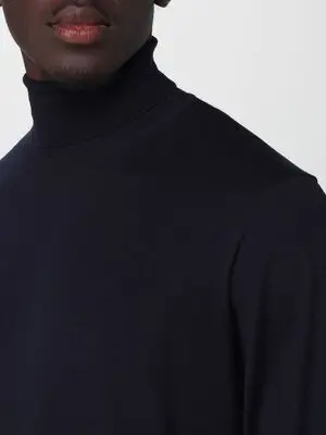DRUMOHR Long-sleeved Turtleneck In Fine Super 140's Virgin Wool - Navy