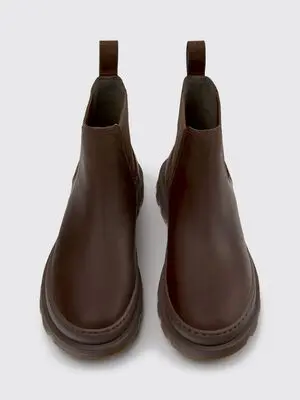 Camper Brutus+ Calfskin Chelsea Boots With Lug Sole - Brown