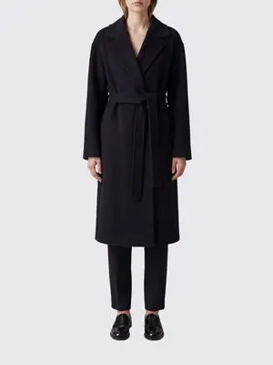THE ROW Virgin Wool Knee-length Robe Coat With Belt - Black