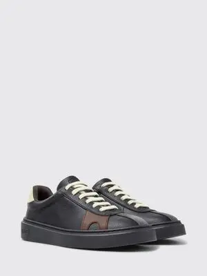 Camper Twins Grained Leather Sneakers With Two-tone Abstract Design