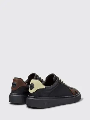 Camper Twins Grained Leather Sneakers With Two-tone Abstract Design