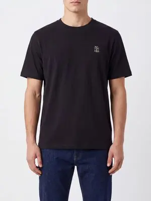 Brunello Cucinelli Cotton Crew-neck T-shirt With Contrast Logo - Black