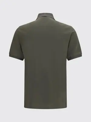 Brunello Cucinelli Short-sleeved Cotton Polo With Embroidered Logo - Grey